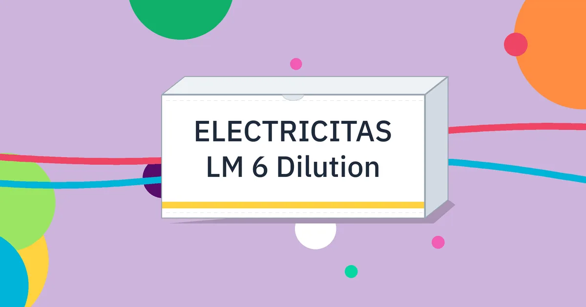 Symbolbild: Packung mit der Aufschrift ELECTRICITAS LM 6 Dilution (PZN 12844312) – Verfügbarkeit und Bezug in Apotheken in Frankfurt am Main