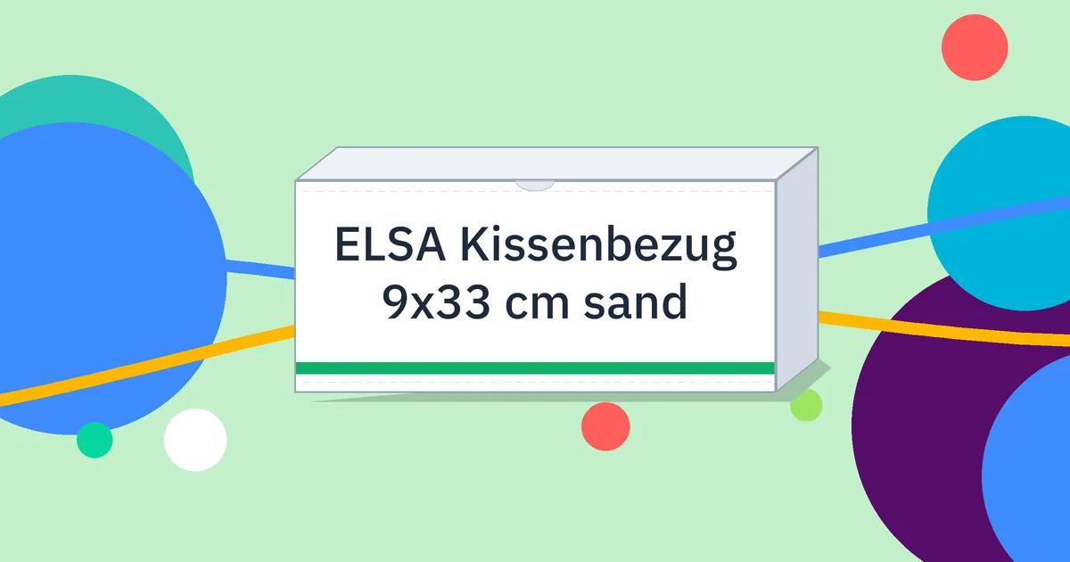 Symbolbild: Packung mit der Aufschrift ELSA Kissenbezug 9x33 cm sand (PZN 06795940) – Verfügbarkeit und Bezug in Apotheken in Frankfurt am Main