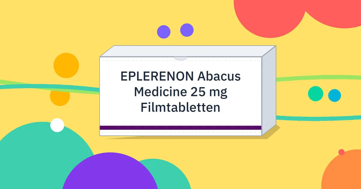 Symbolbild: Packung mit der Aufschrift EPLERENON Abacus Medicine 25 mg Filmtabletten (PZN 20392692) – Verfügbarkeit und Bezug in Apotheken in Frankfurt am Main