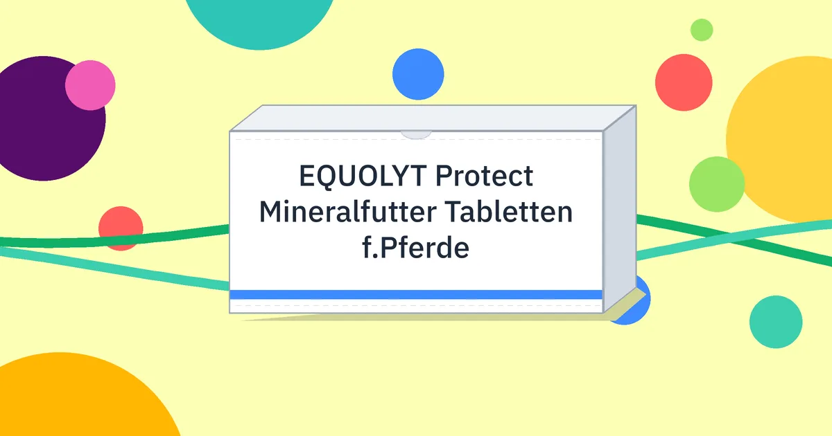 Symbolbild: Packung mit der Aufschrift EQUOLYT Protect Mineralfutter Tabletten f.Pferde (PZN 15370903) – Verfügbarkeit und Bezug in Apotheken in Frankfurt am Main