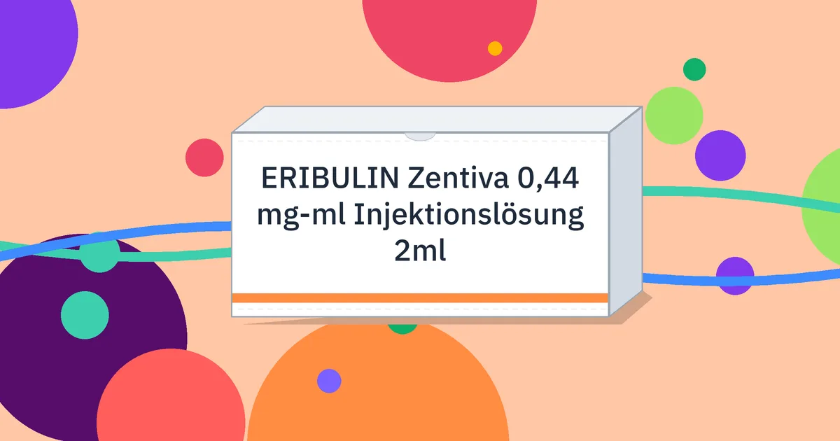 Symbolbild: Packung mit der Aufschrift ERIBULIN Zentiva 0,44 mg-ml Injektionslösung 2ml (PZN 18744913) – Verfügbarkeit und Bezug in Apotheken in Frankfurt am Main