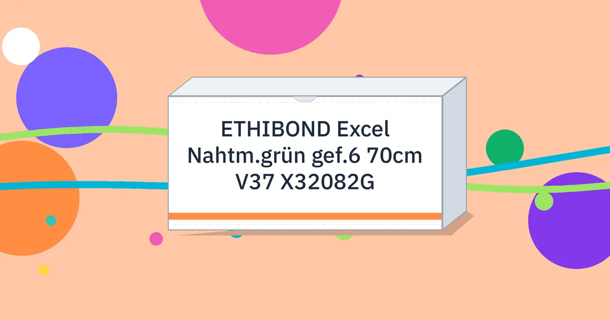 Symbolbild: Packung mit der Aufschrift ETHIBOND Excel Nahtm.grün gef.6 70cm V37 X32082G (PZN 20896470) – Verfügbarkeit und Bezug in Apotheken in Frankfurt am Main