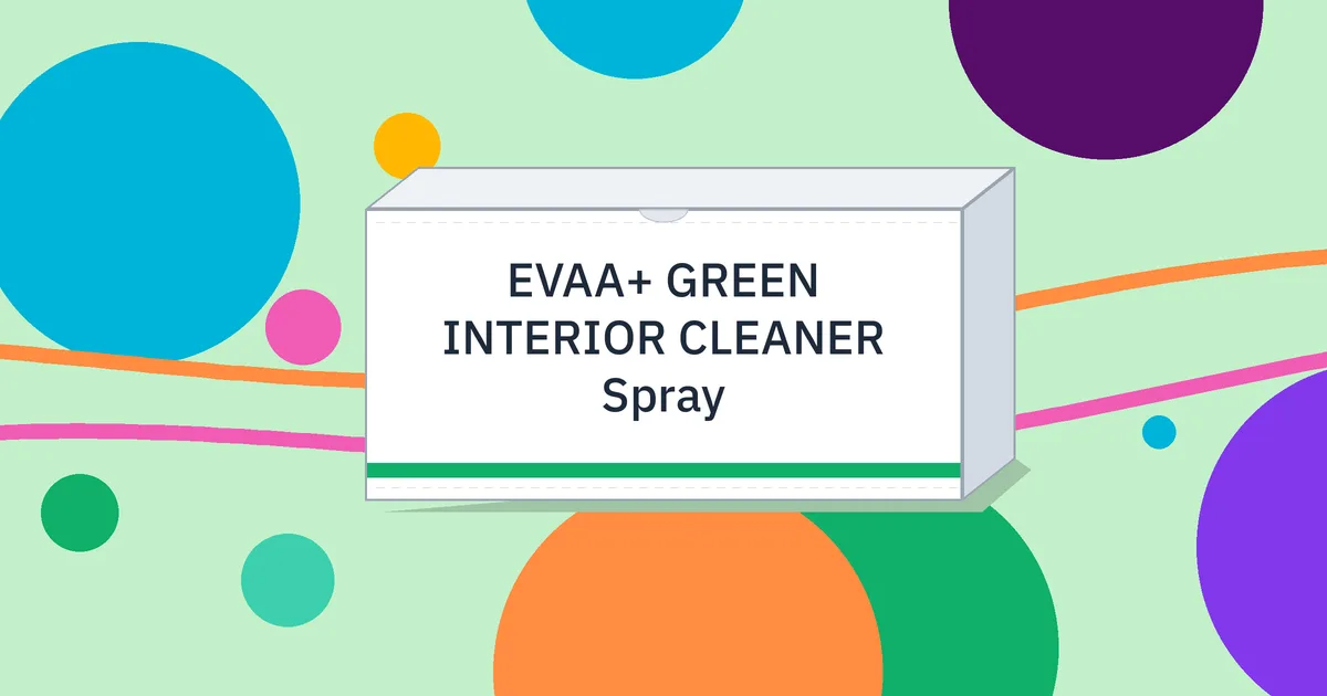 Symbolbild: Packung mit der Aufschrift EVAA+ GREEN INTERIOR CLEANER Spray (PZN 18363559) – Verfügbarkeit und Bezug in Apotheken in Frankfurt am Main