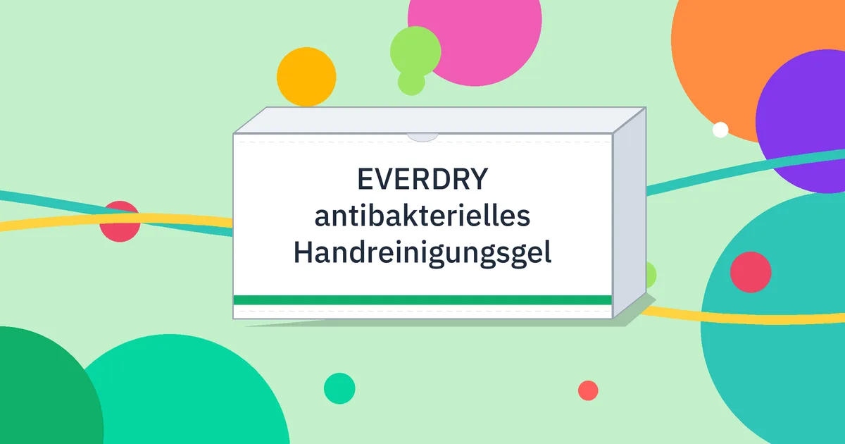 Symbolbild: Packung mit der Aufschrift EVERDRY antibakterielles Handreinigungsgel (PZN 11116645) – Verfügbarkeit und Bezug in Apotheken in Frankfurt am Main
