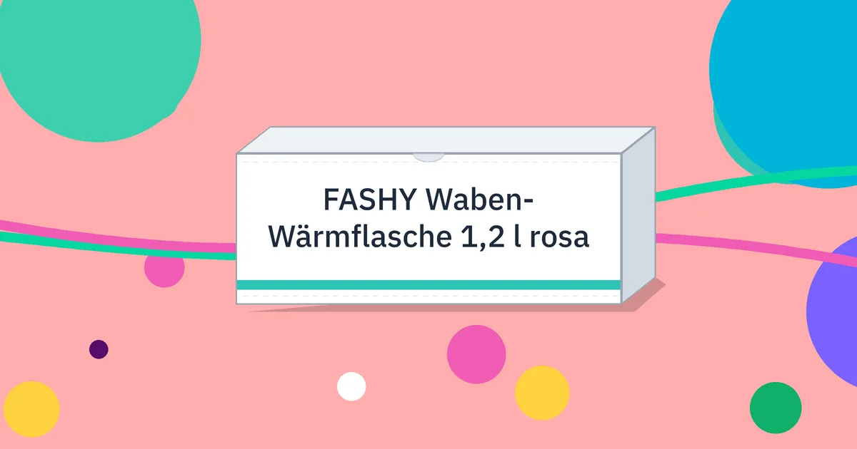 Symbolbild: Packung mit der Aufschrift FASHY Waben-Wärmflasche 1,2 l rosa (PZN 18648569) – Verfügbarkeit und Bezug in Apotheken in Frankfurt am Main