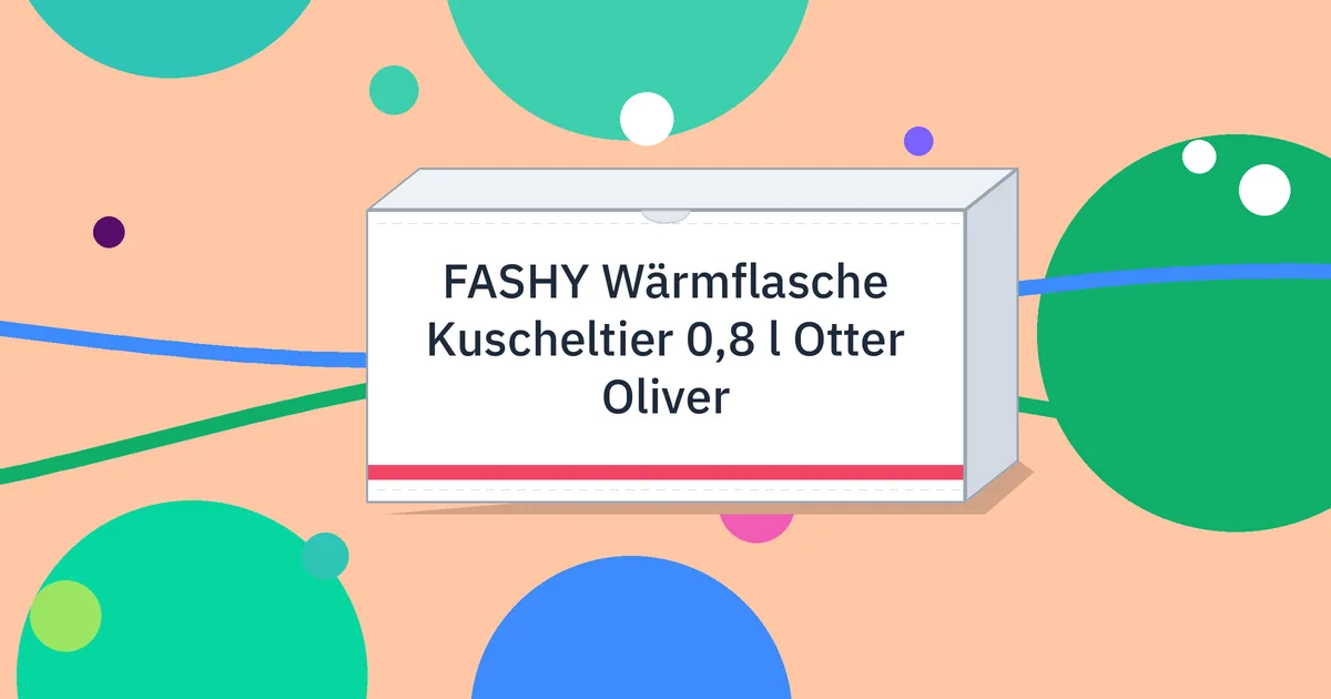 Symbolbild: Packung mit der Aufschrift FASHY Wärmflasche Kuscheltier 0,8 l Otter Oliver (PZN 18648411) – Verfügbarkeit und Bezug in Apotheken in Frankfurt am Main