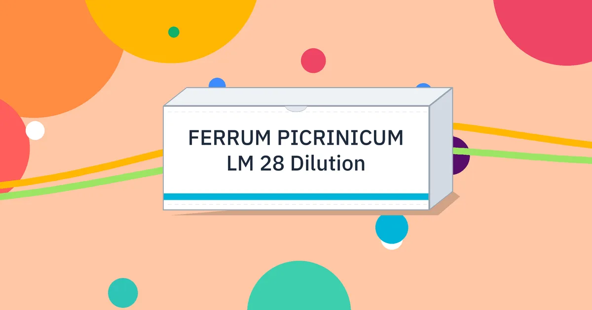 Symbolbild: Packung mit der Aufschrift FERRUM PICRINICUM LM 28 Dilution (PZN 12852748) – Verfügbarkeit und Bezug in Apotheken in Frankfurt am Main