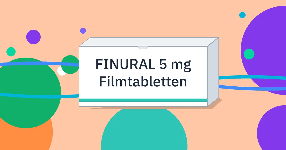 Symbolbild: Packung mit der Aufschrift FINURAL 5 mg Filmtabletten (PZN 03338509) – Verfügbarkeit und Bezug in Apotheken in Frankfurt am Main