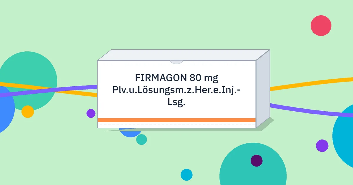 Symbolbild: Packung mit der Aufschrift FIRMAGON 80 mg Plv.u.Lösungsm.z.Her.e.Inj.-Lsg. (PZN 14191446) – Verfügbarkeit und Bezug in Apotheken in Frankfurt am Main