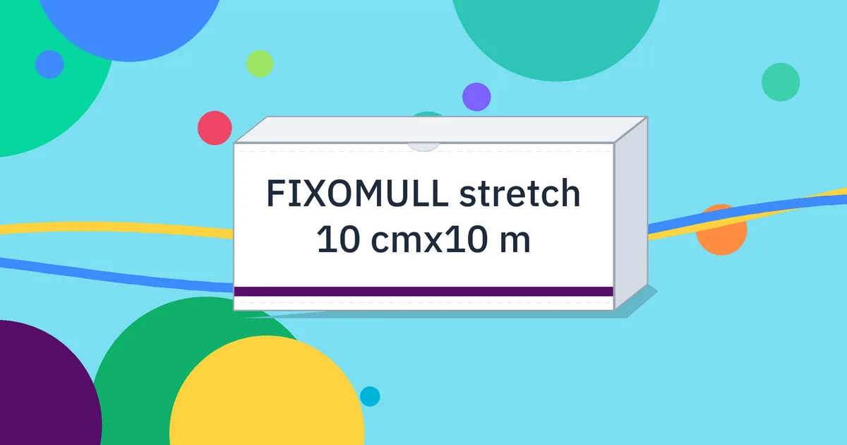 Symbolbild: Packung mit der Aufschrift FIXOMULL stretch 10 cmx10 m (PZN 06882136) – Verfügbarkeit und Bezug in Apotheken in Frankfurt am Main