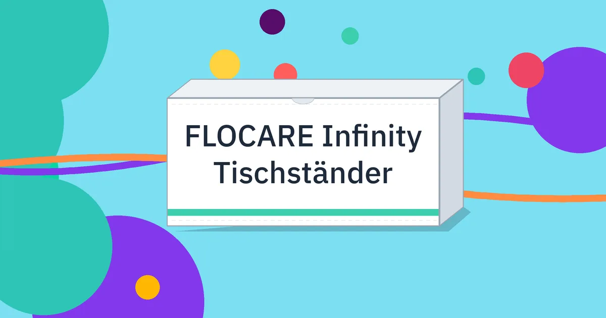 Symbolbild: Packung mit der Aufschrift FLOCARE Infinity Tischständer (PZN 18830759) – Verfügbarkeit und Bezug in Apotheken in Frankfurt am Main