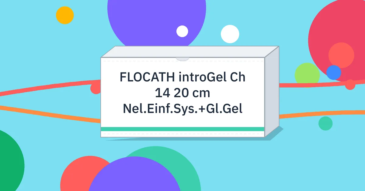 Symbolbild: Packung mit der Aufschrift FLOCATH introGel Ch 14 20 cm Nel.Einf.Sys.+Gl.Gel (PZN 05018714) – Verfügbarkeit und Bezug in Apotheken in Frankfurt am Main