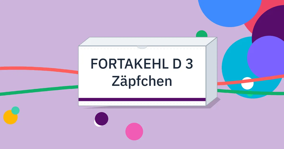 Symbolbild: Packung mit der Aufschrift FORTAKEHL D 3 Zäpfchen (PZN 04456984) – Verfügbarkeit und Bezug in Apotheken in Frankfurt am Main
