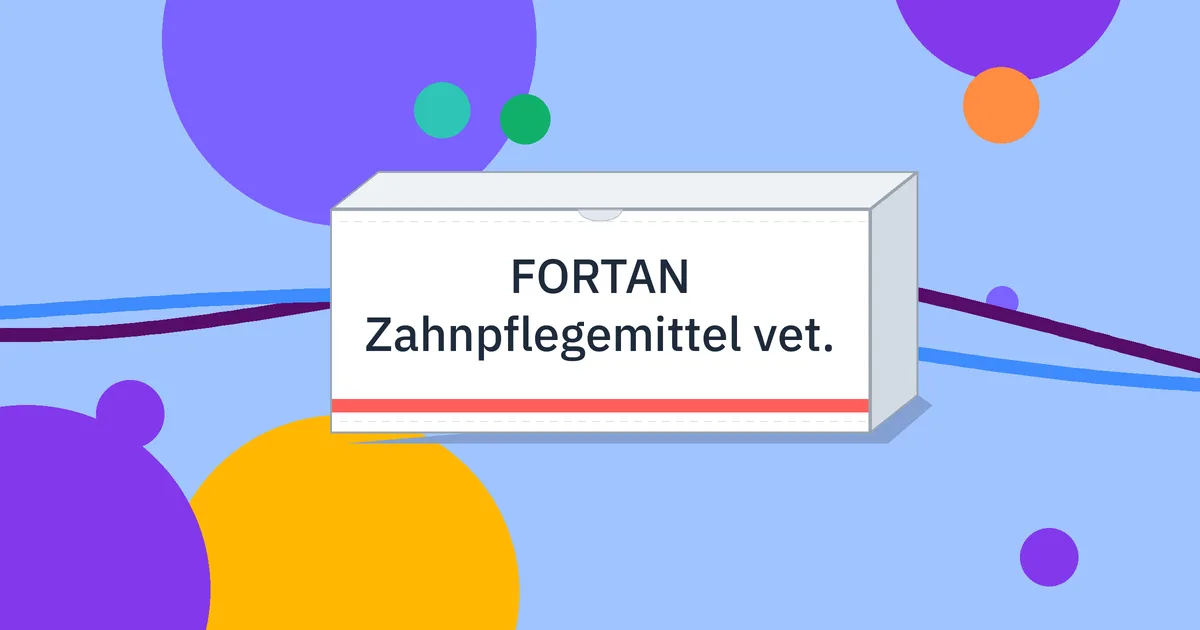 Symbolbild: Packung mit der Aufschrift FORTAN Zahnpflegemittel vet. (PZN 00393608) – Verfügbarkeit und Bezug in Apotheken in Frankfurt am Main