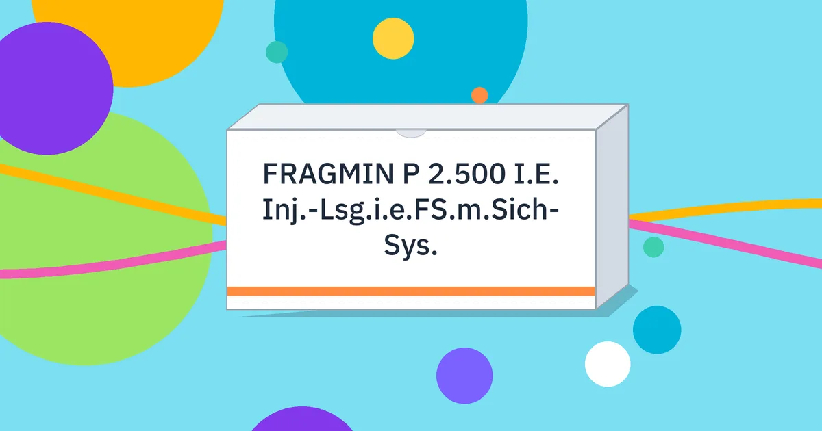 Symbolbild: Packung mit der Aufschrift FRAGMIN P 2.500 I.E. Inj.-Lsg.i.e.FS.m.Sich-Sys. (PZN 10274170) – Verfügbarkeit und Bezug in Apotheken in Frankfurt am Main