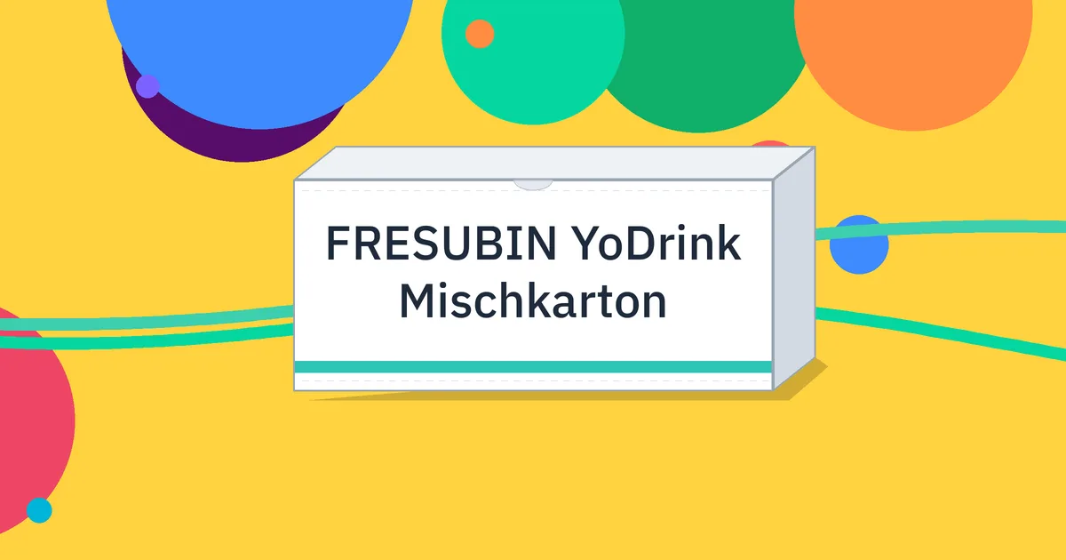 Symbolbild: Packung mit der Aufschrift FRESUBIN YoDrink Mischkarton (PZN 12730778) – Verfügbarkeit und Bezug in Apotheken in Frankfurt am Main