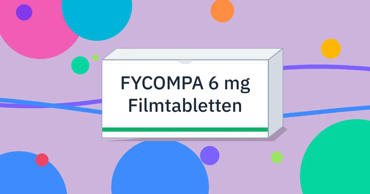 Symbolbild: Packung mit der Aufschrift FYCOMPA 6 mg Filmtabletten (PZN 10709656) – Verfügbarkeit und Bezug in Apotheken in Frankfurt am Main