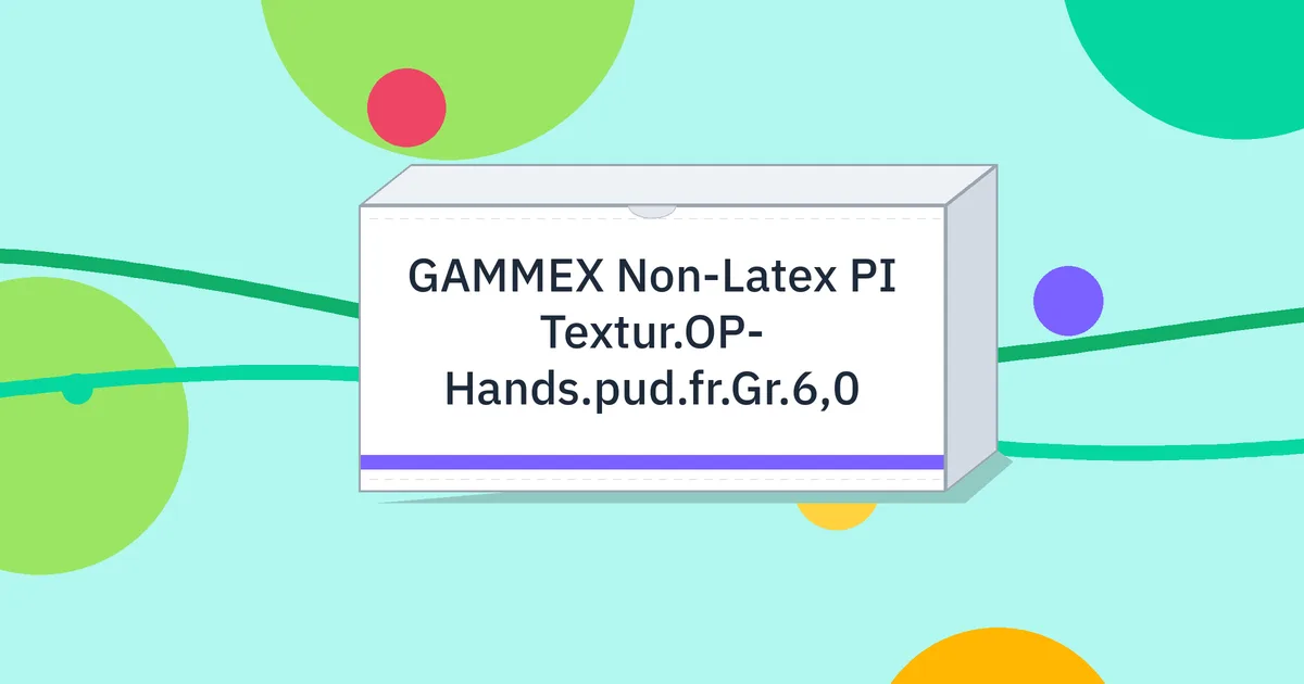 Symbolbild: Packung mit der Aufschrift GAMMEX Non-Latex PI Textur.OP-Hands.pud.fr.Gr.6,0 (PZN 18337131) – Verfügbarkeit und Bezug in Apotheken in Frankfurt am Main