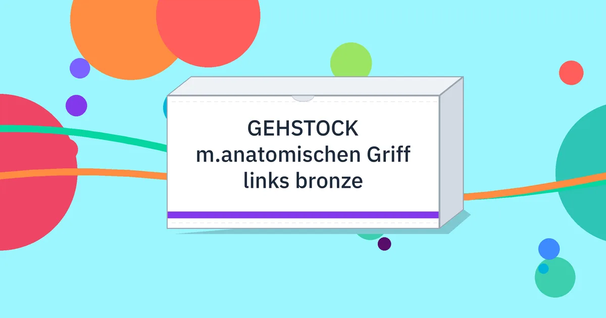 Symbolbild: Packung mit der Aufschrift GEHSTOCK m.anatomischen Griff links bronze (PZN 10074749) – Verfügbarkeit und Bezug in Apotheken in Frankfurt am Main