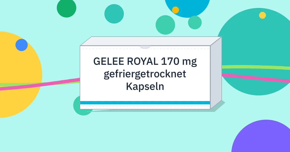 Symbolbild: Packung mit der Aufschrift GELEE ROYAL 170 mg gefriergetrocknet Kapseln (PZN 18236714) – Verfügbarkeit und Bezug in Apotheken in Frankfurt am Main