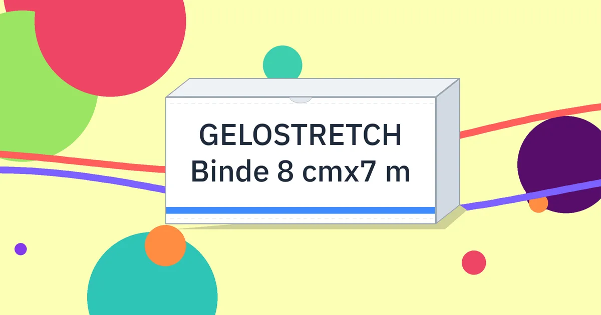 Symbolbild: Packung mit der Aufschrift GELOSTRETCH Binde 8 cmx7 m (PZN 04850439) – Verfügbarkeit und Bezug in Apotheken in Frankfurt am Main