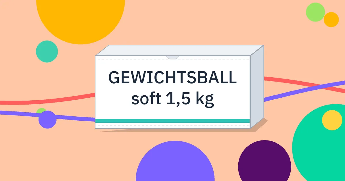 Symbolbild: Packung mit der Aufschrift GEWICHTSBALL soft 1,5 kg (PZN 11684467) – Verfügbarkeit und Bezug in Apotheken in Frankfurt am Main