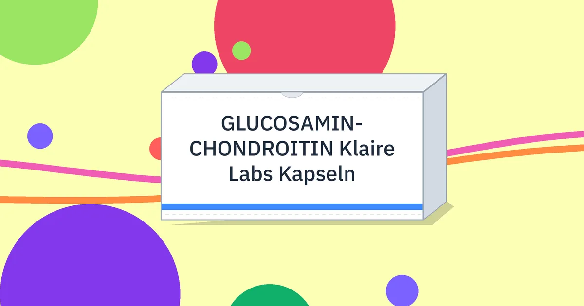 Symbolbild: Packung mit der Aufschrift GLUCOSAMIN-CHONDROITIN Klaire Labs Kapseln (PZN 17927244) – Verfügbarkeit und Bezug in Apotheken in Frankfurt am Main