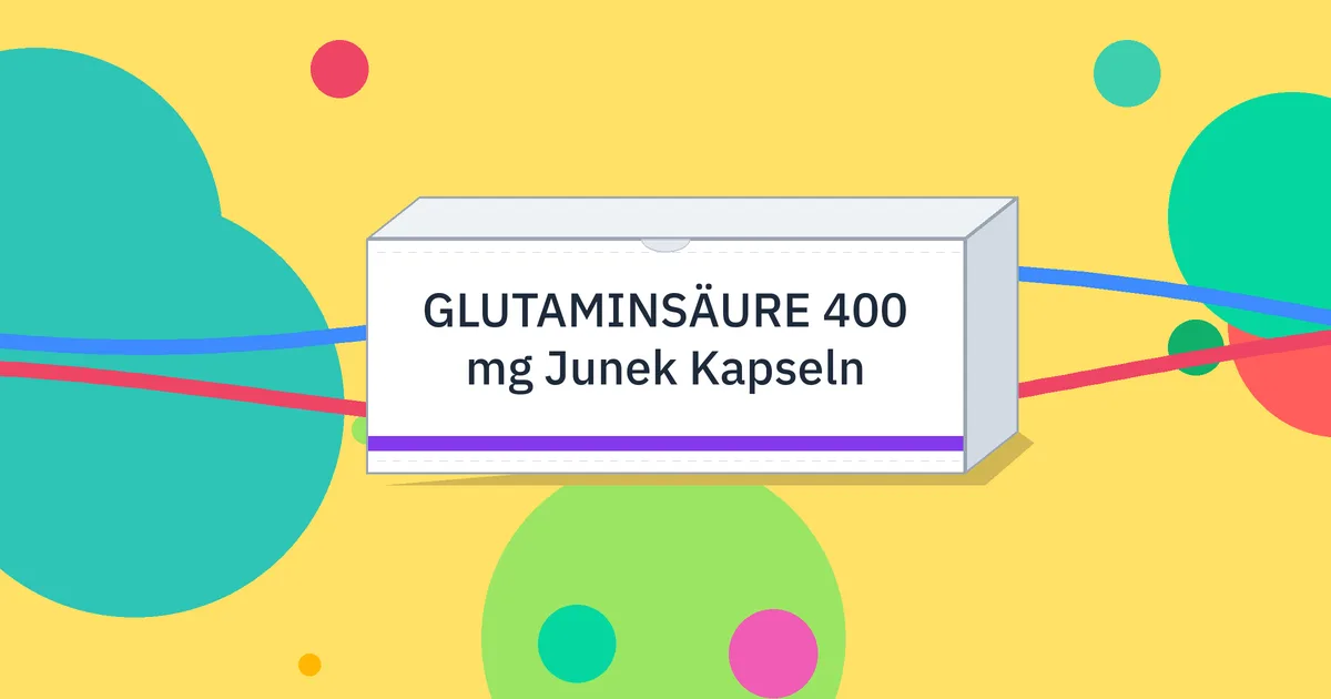 Symbolbild: Packung mit der Aufschrift GLUTAMINSÄURE 400 mg Junek Kapseln (PZN 10523621) – Verfügbarkeit und Bezug in Apotheken in Frankfurt am Main