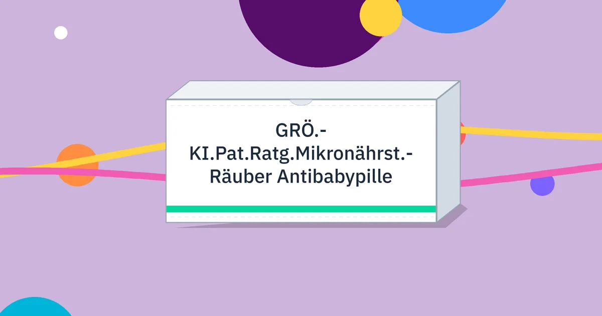 Symbolbild: Packung mit der Aufschrift GRÖ.-KI.Pat.Ratg.Mikronährst.-Räuber Antibabypille (PZN 11188225) – Verfügbarkeit und Bezug in Apotheken in Frankfurt am Main