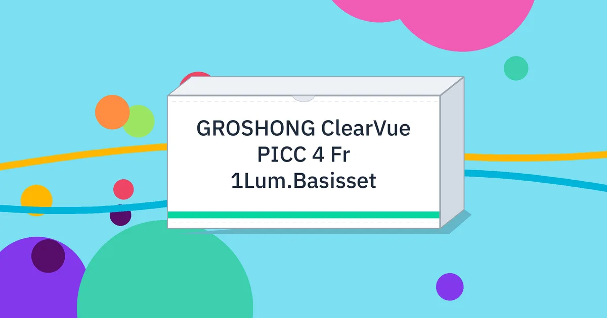 Symbolbild: Packung mit der Aufschrift GROSHONG ClearVue PICC 4 Fr 1Lum.Basisset (PZN 12398752) – Verfügbarkeit und Bezug in Apotheken in Frankfurt am Main