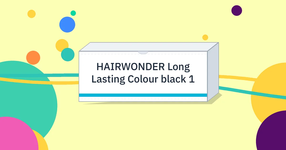 Symbolbild: Packung mit der Aufschrift HAIRWONDER Long Lasting Colour black 1 (PZN 20630654) – Verfügbarkeit und Bezug in Apotheken in Frankfurt am Main