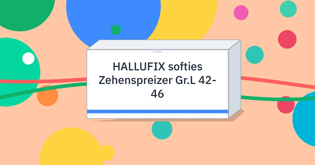 Symbolbild: Packung mit der Aufschrift HALLUFIX softies Zehenspreizer Gr.L 42-46 (PZN 09770260) – Verfügbarkeit und Bezug in Apotheken in Frankfurt am Main