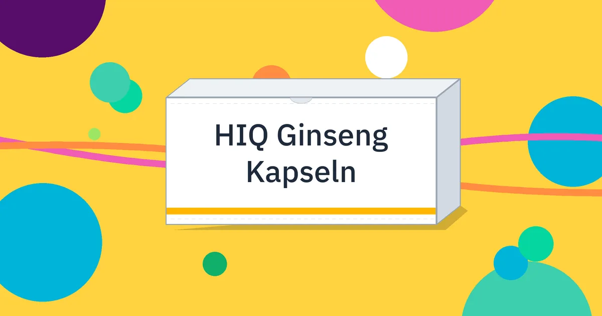 Symbolbild: Packung mit der Aufschrift HIQ Ginseng Kapseln (PZN 18707645) – Verfügbarkeit und Bezug in Apotheken in Frankfurt am Main