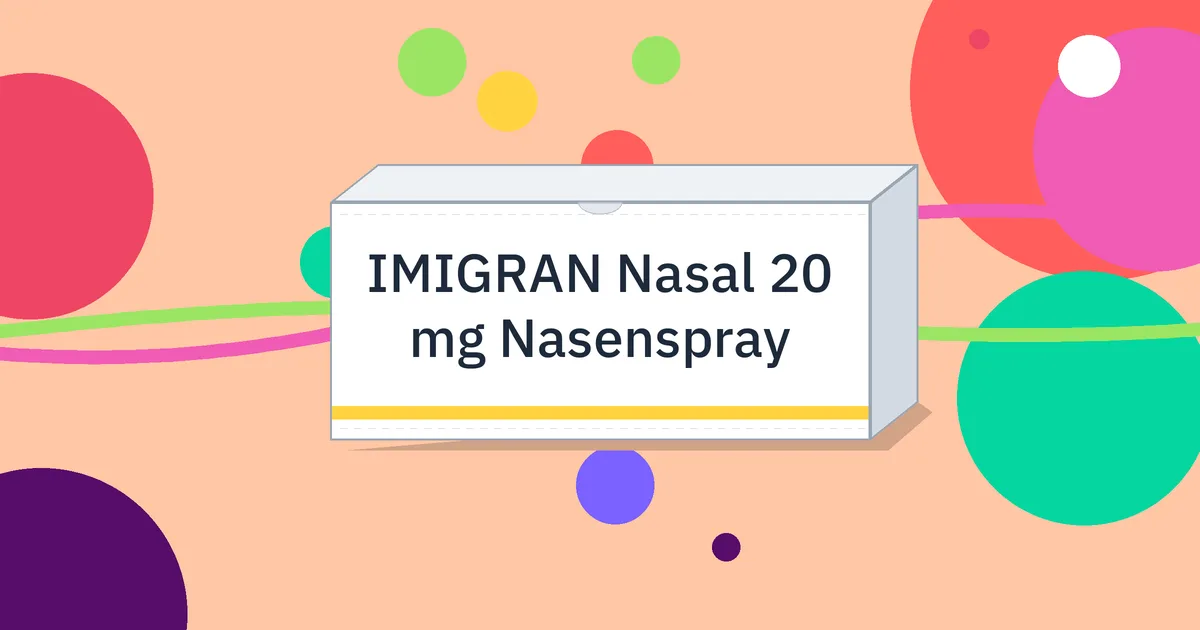Symbolbild: Packung mit der Aufschrift IMIGRAN Nasal 20 mg Nasenspray (PZN 19524088) – Verfügbarkeit und Bezug in Apotheken in Frankfurt am Main