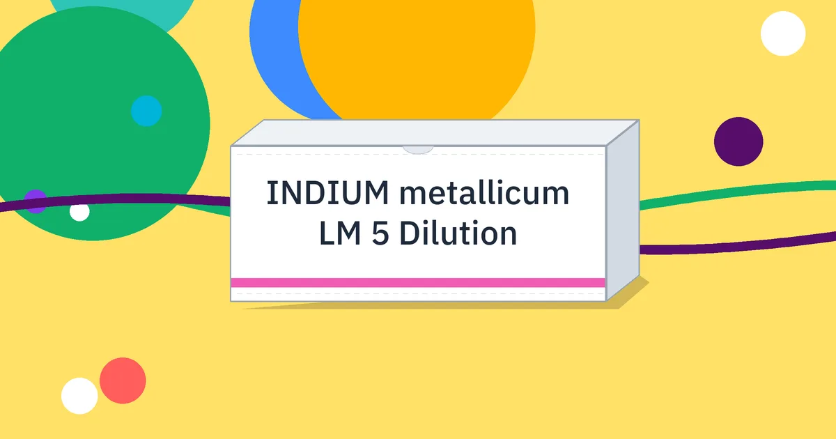 Symbolbild: Packung mit der Aufschrift INDIUM metallicum LM 5 Dilution (PZN 12912462) – Verfügbarkeit und Bezug in Apotheken in Frankfurt am Main