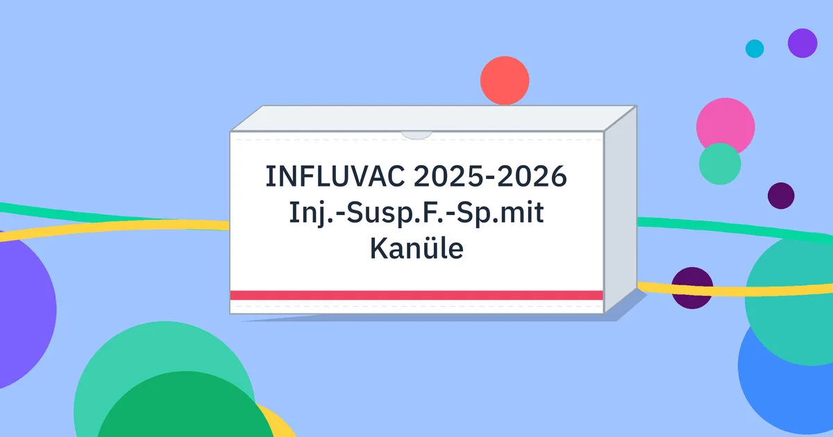 Symbolbild: Packung mit der Aufschrift INFLUVAC 2025-2026 Inj.-Susp.F.-Sp.mit Kanüle (PZN 19725705) – Verfügbarkeit und Bezug in Apotheken in Frankfurt am Main