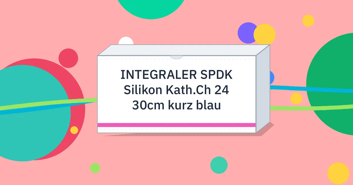 Symbolbild: Packung mit der Aufschrift INTEGRALER SPDK Silikon Kath.Ch 24 30cm kurz blau (PZN 16825412) – Verfügbarkeit und Bezug in Apotheken in Frankfurt am Main
