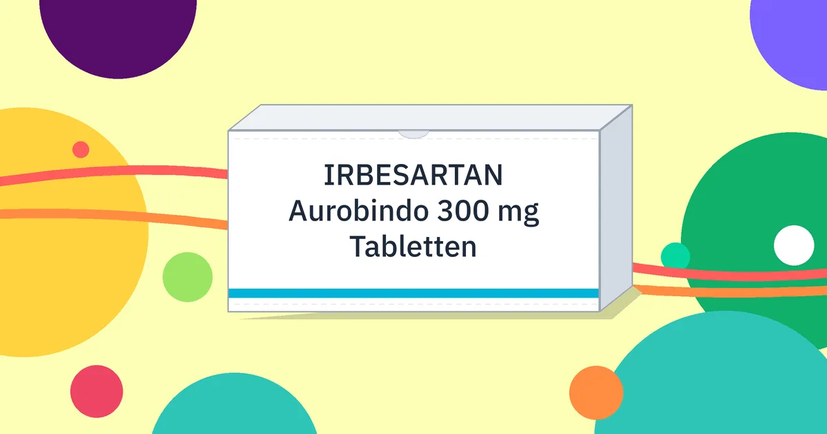 Symbolbild: Packung mit der Aufschrift IRBESARTAN Aurobindo 300 mg Tabletten (PZN 02724280) – Verfügbarkeit und Bezug in Apotheken in Frankfurt am Main