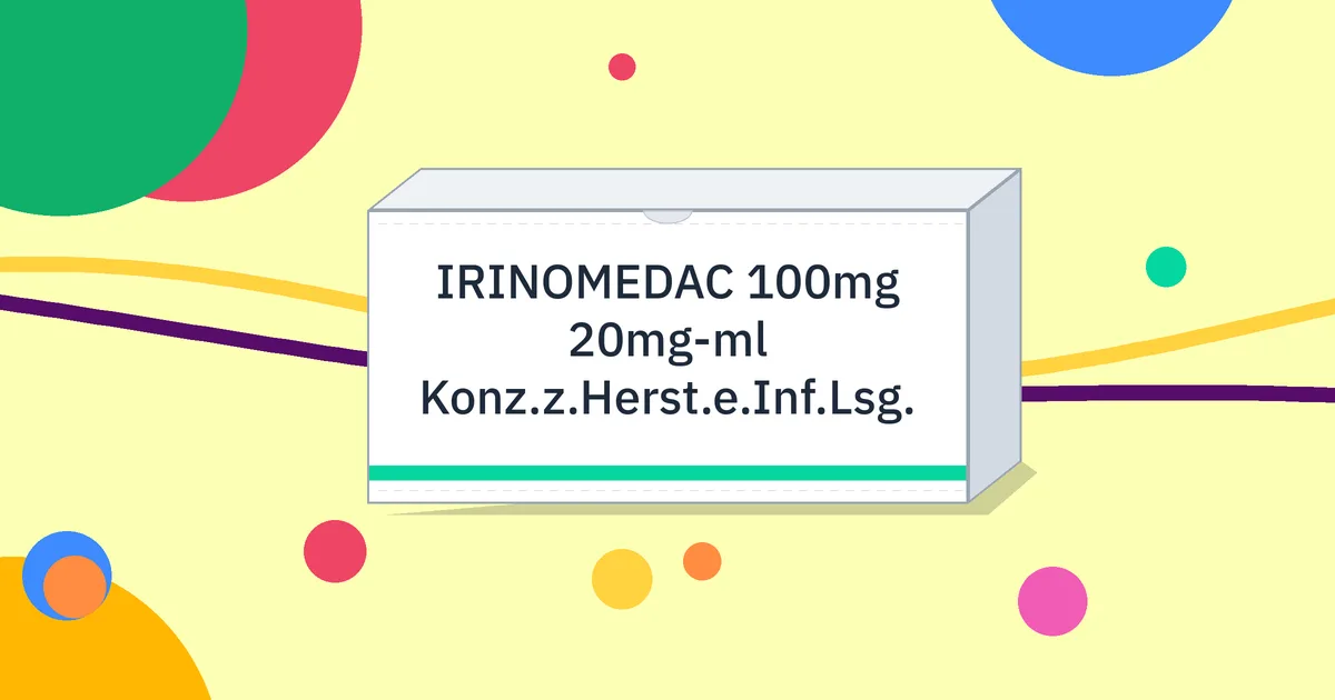 Symbolbild: Packung mit der Aufschrift IRINOMEDAC 100mg 20mg-ml Konz.z.Herst.e.Inf.Lsg. (PZN 01162408) – Verfügbarkeit und Bezug in Apotheken in Frankfurt am Main