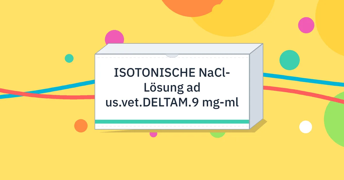 Symbolbild: Packung mit der Aufschrift ISOTONISCHE NaCl-Lösung ad us.vet.DELTAM.9 mg-ml (PZN 15638613) – Verfügbarkeit und Bezug in Apotheken in Frankfurt am Main