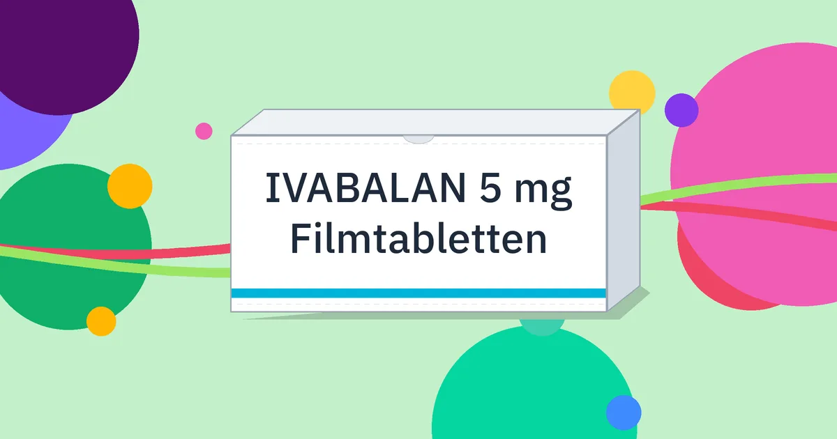 Symbolbild: Packung mit der Aufschrift IVABALAN 5 mg Filmtabletten (PZN 14041103) – Verfügbarkeit und Bezug in Apotheken in Frankfurt am Main