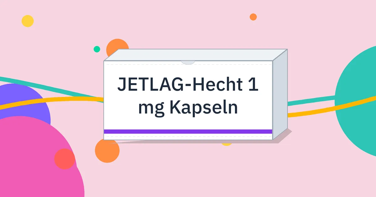 Symbolbild: Packung mit der Aufschrift JETLAG-Hecht 1 mg Kapseln (PZN 09919207) – Verfügbarkeit und Bezug in Apotheken in Frankfurt am Main
