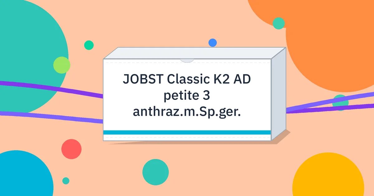 Symbolbild: Packung mit der Aufschrift JOBST Classic K2 AD petite 3 anthraz.m.Sp.ger. (PZN 10726459) – Verfügbarkeit und Bezug in Apotheken in Frankfurt am Main