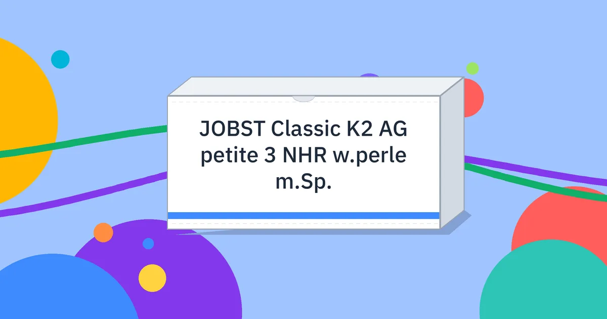Symbolbild: Packung mit der Aufschrift JOBST Classic K2 AG petite 3 NHR w.perle m.Sp. (PZN 10728168) – Verfügbarkeit und Bezug in Apotheken in Frankfurt am Main