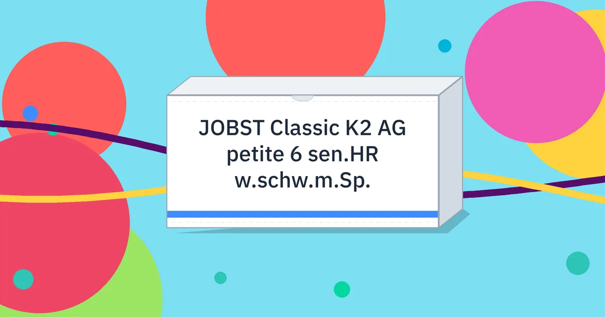 Symbolbild: Packung mit der Aufschrift JOBST Classic K2 AG petite 6 sen.HR w.schw.m.Sp. (PZN 17962246) – Verfügbarkeit und Bezug in Apotheken in Frankfurt am Main