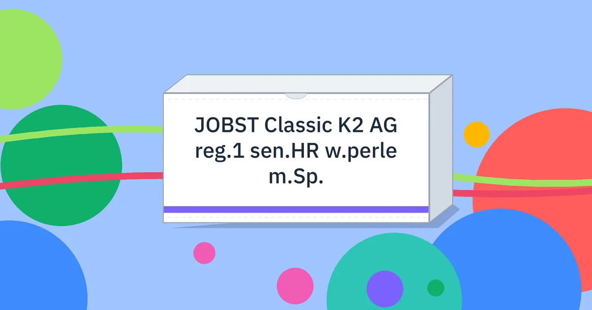 Symbolbild: Packung mit der Aufschrift JOBST Classic K2 AG reg.1 sen.HR w.perle m.Sp. (PZN 17960767) – Verfügbarkeit und Bezug in Apotheken in Frankfurt am Main