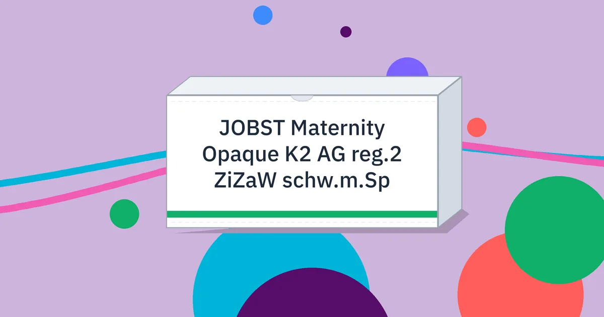 Symbolbild: Packung mit der Aufschrift JOBST Maternity Opaque K2 AG reg.2 ZiZaW schw.m.Sp (PZN 15853636) – Verfügbarkeit und Bezug in Apotheken in Frankfurt am Main