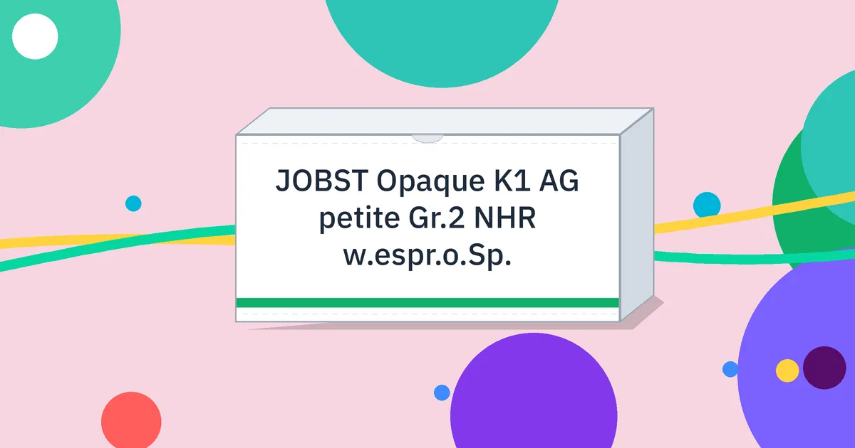 Symbolbild: Packung mit der Aufschrift JOBST Opaque K1 AG petite Gr.2 NHR w.espr.o.Sp. (PZN 16270919) – Verfügbarkeit und Bezug in Apotheken in Frankfurt am Main