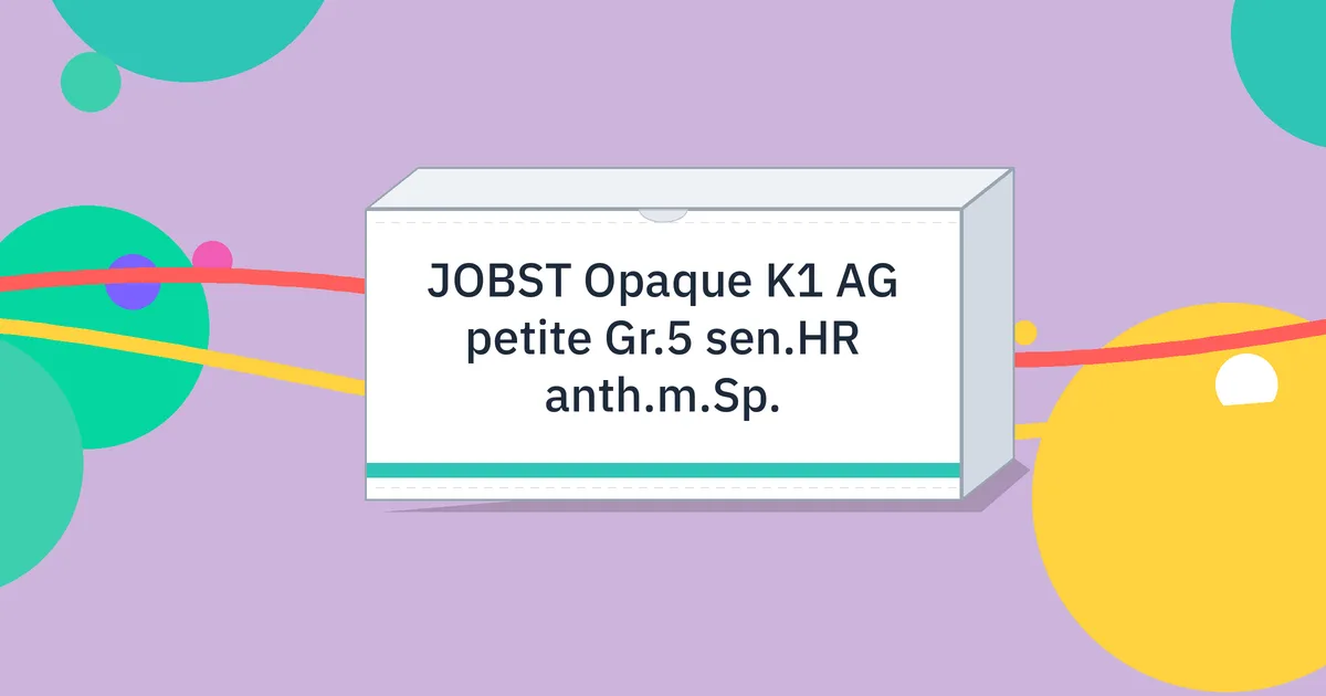 Symbolbild: Packung mit der Aufschrift JOBST Opaque K1 AG petite Gr.5 sen.HR anth.m.Sp. (PZN 16268466) – Verfügbarkeit und Bezug in Apotheken in Frankfurt am Main
