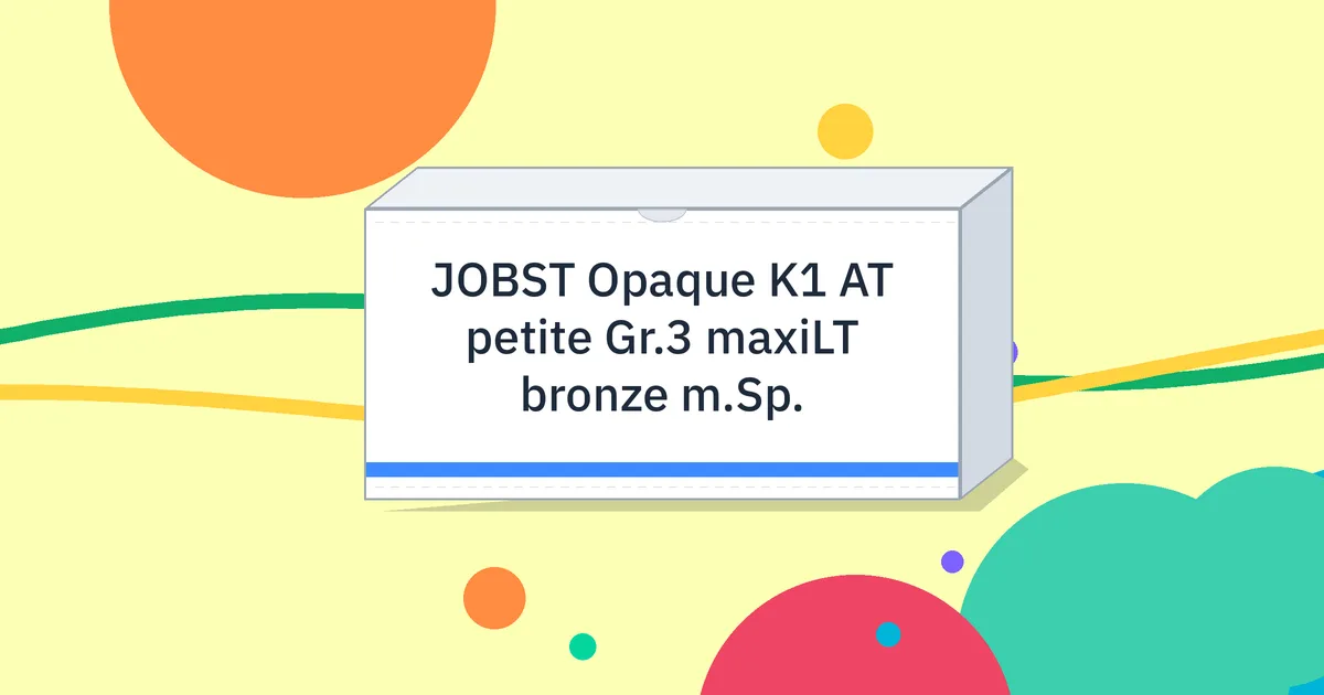 Symbolbild: Packung mit der Aufschrift JOBST Opaque K1 AT petite Gr.3 maxiLT bronze m.Sp. (PZN 13102535) – Verfügbarkeit und Bezug in Apotheken in Frankfurt am Main